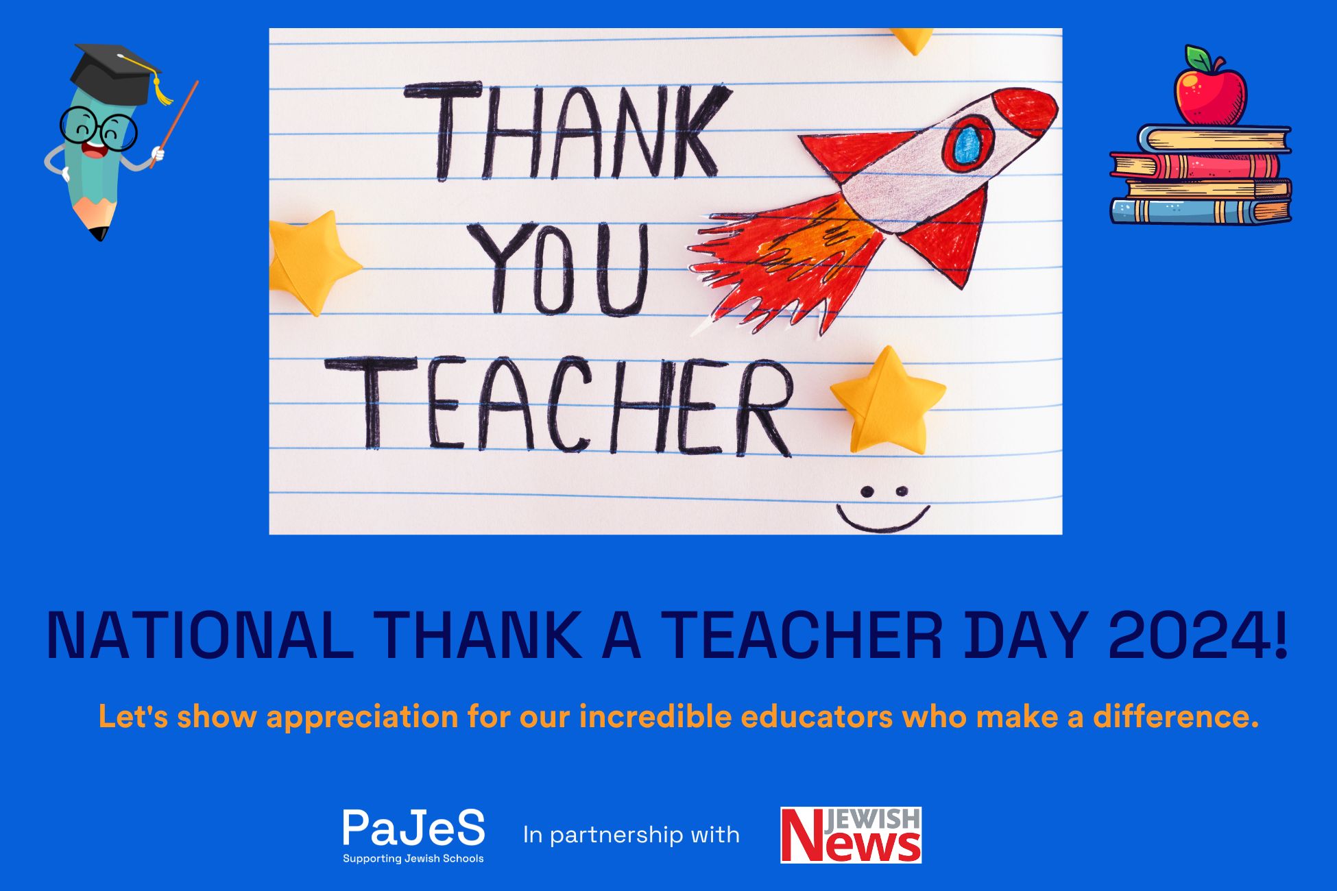 Have YOUR say: Jewish schools network launches ‘Thank a Teacher’ 2024 campaign | PaJeS